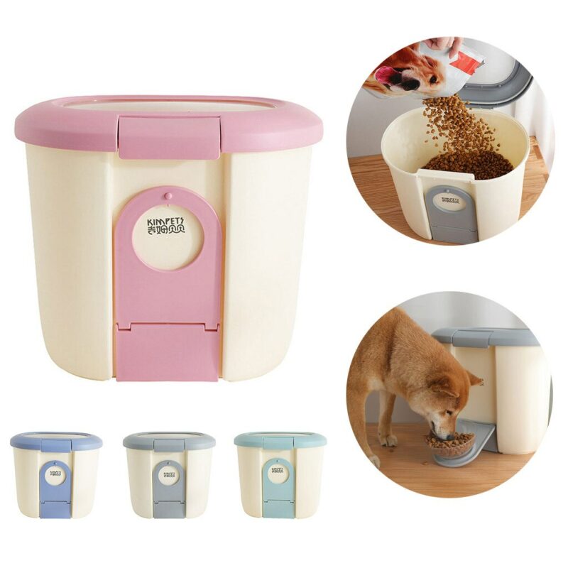 Large 5l Pet Food Storage Container With Bowl Moistureproof Easyclean ...