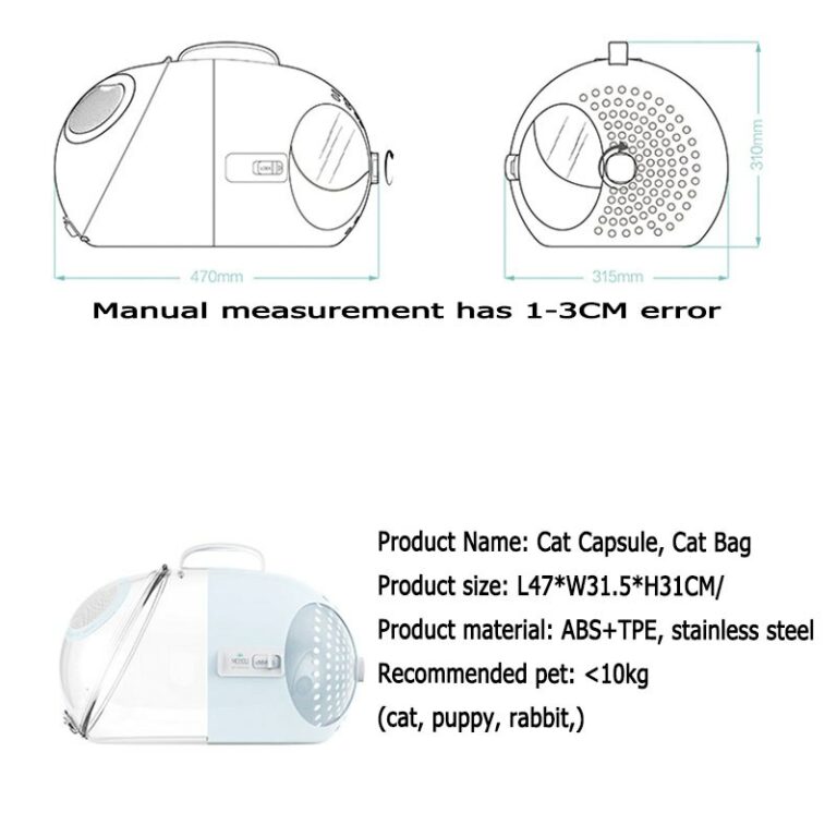 Deluxe Transparent Pet Carrier Catdog Space Capsule Travel Bag ...