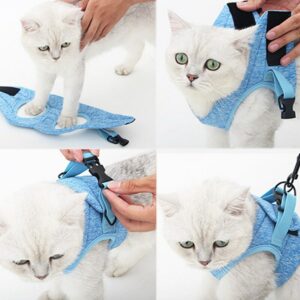 Adjustable Soft Mesh Cat Harness Escape Proof Kitten Walking Jacket ...