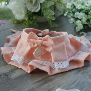 Adjustable Pink Lace Flower Collar Bib For Princess Dogs Handmade ...