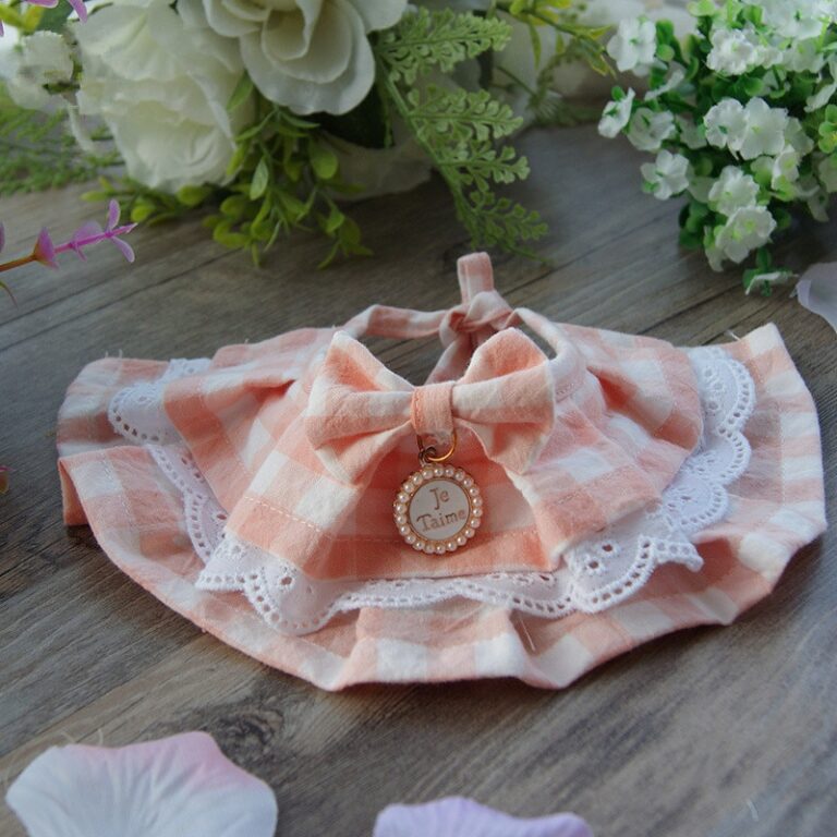 Adjustable Pink Lace Flower Collar Bib For Princess Dogs Handmade ...