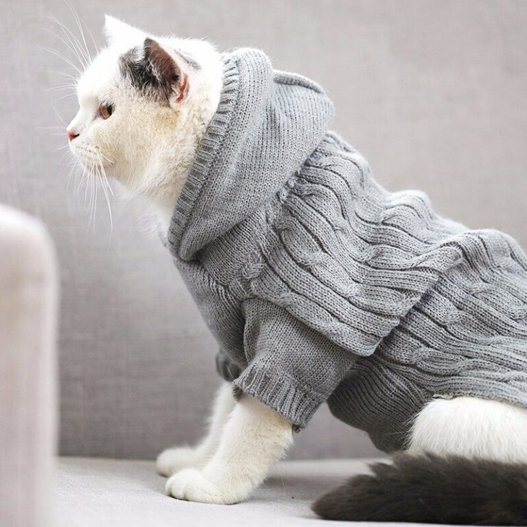 Rfwcak Winter Pet Sweater Warm Stylish Retro Colors For Cats Puppies ...