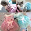 Small Pet Cat Lace Dress Summerspring Party Wedding Costume | CatsPros ...