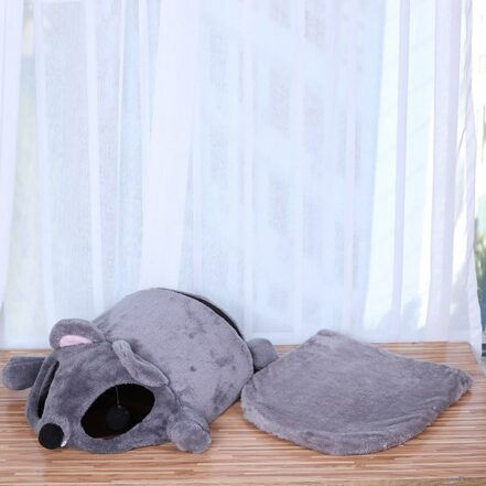 Cozy Cat Cave Bed Playful Miceshaped Kitten House With Toy Balls ...