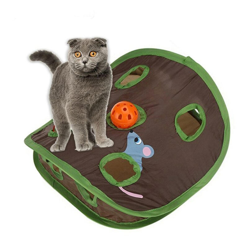 9hole Cat Tunnel Toy Foldable Kitten Activity Center With Bell Tent ...