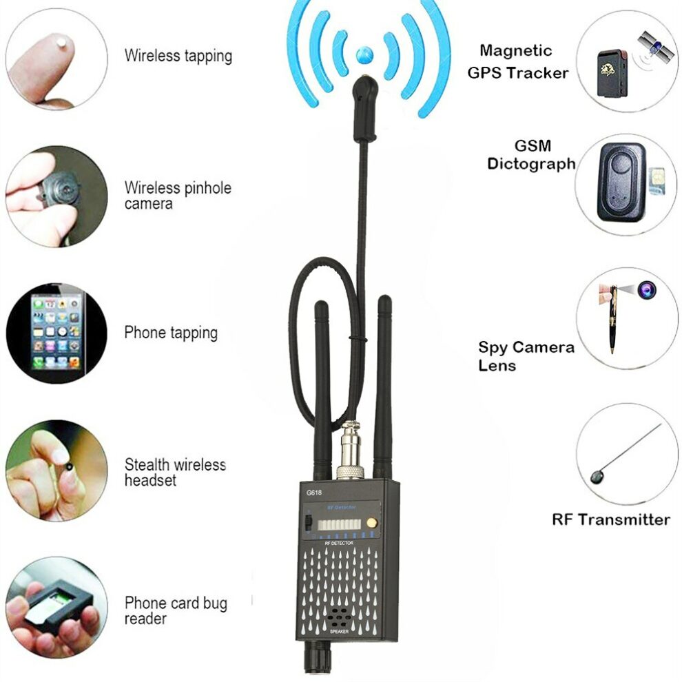 Full Range Rf Signal Detector 1mhz8ghz Gsm Bug Spy Hidden Device Finder ...