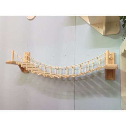 Wallmounted Wooden Cat Bridge With Sisal Scratching Post And Hammock ...