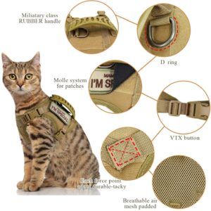 Escapeproof Adjustable Nylon Tactical Cat Harness For Dogs Cats ...