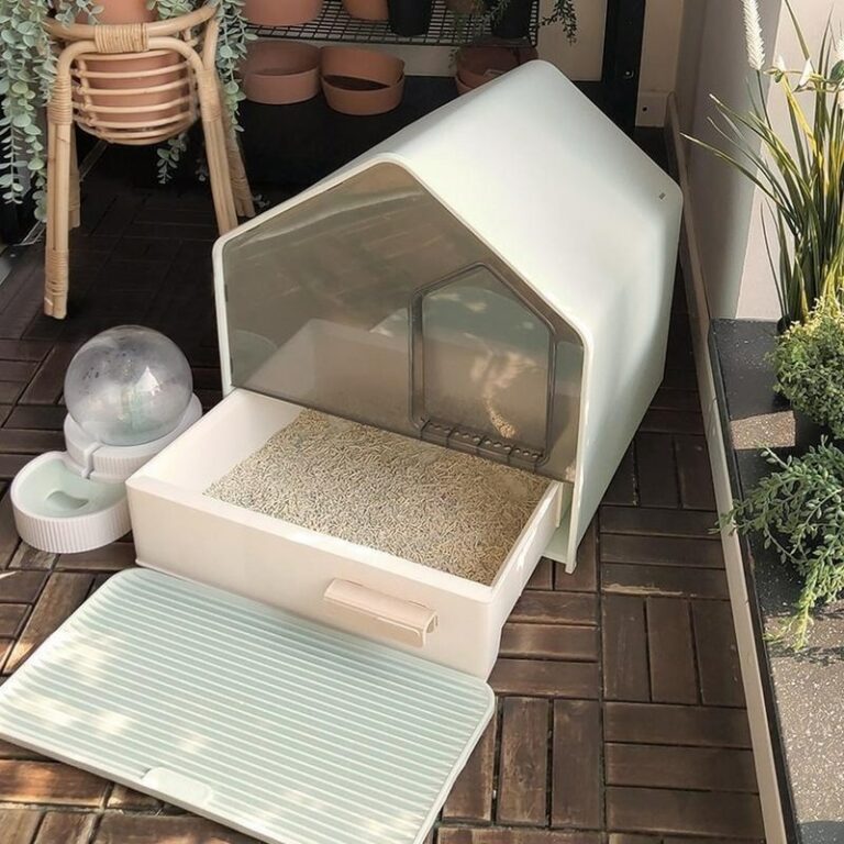 Enclosed Antiodor Cat Litter Box Drawer Style Antisplash For Pets Under ...