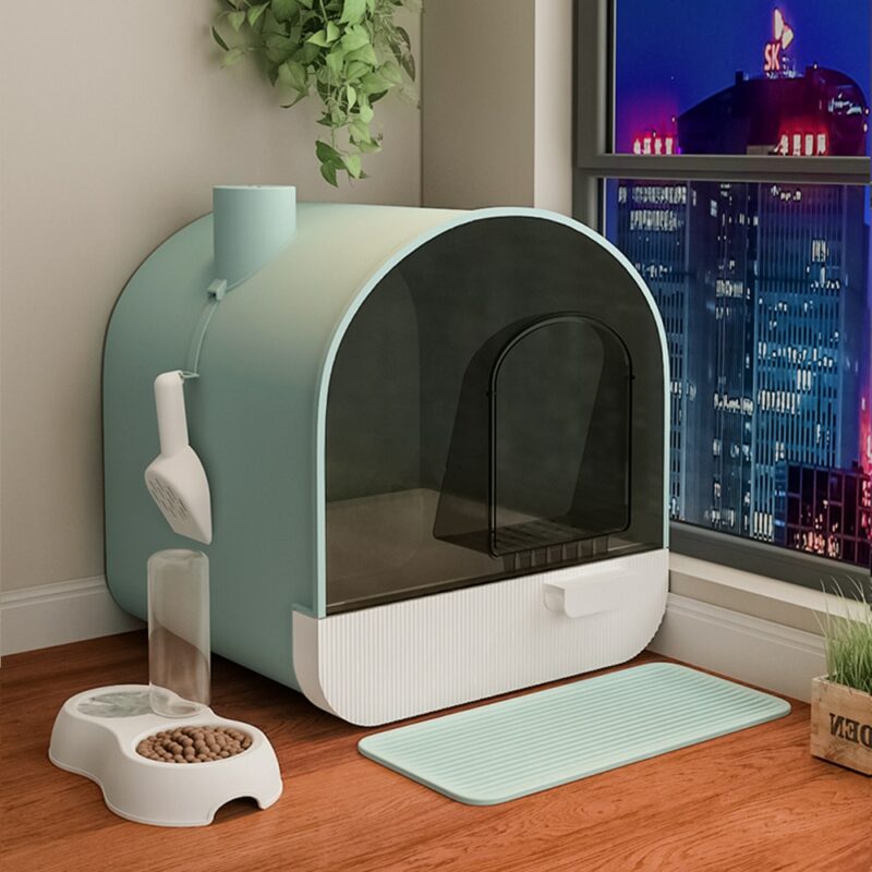 Oversized Fully Enclosed Cat Litter Box With Deodorant Antisplash ...